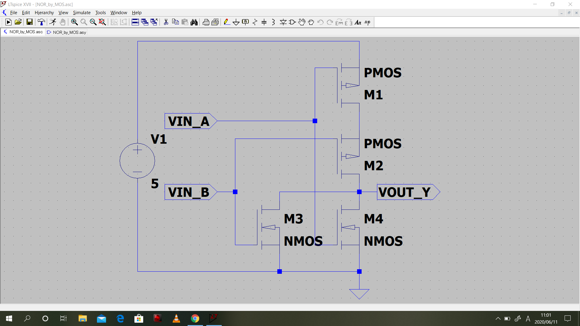 【LTspice】MOSFETでNOR回路を作成する - miraiportal